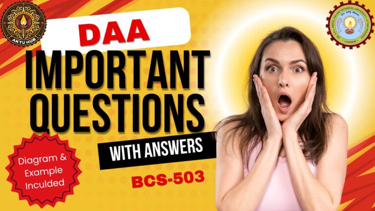 DAA Important Questions with Solutions - Aktu Hub
